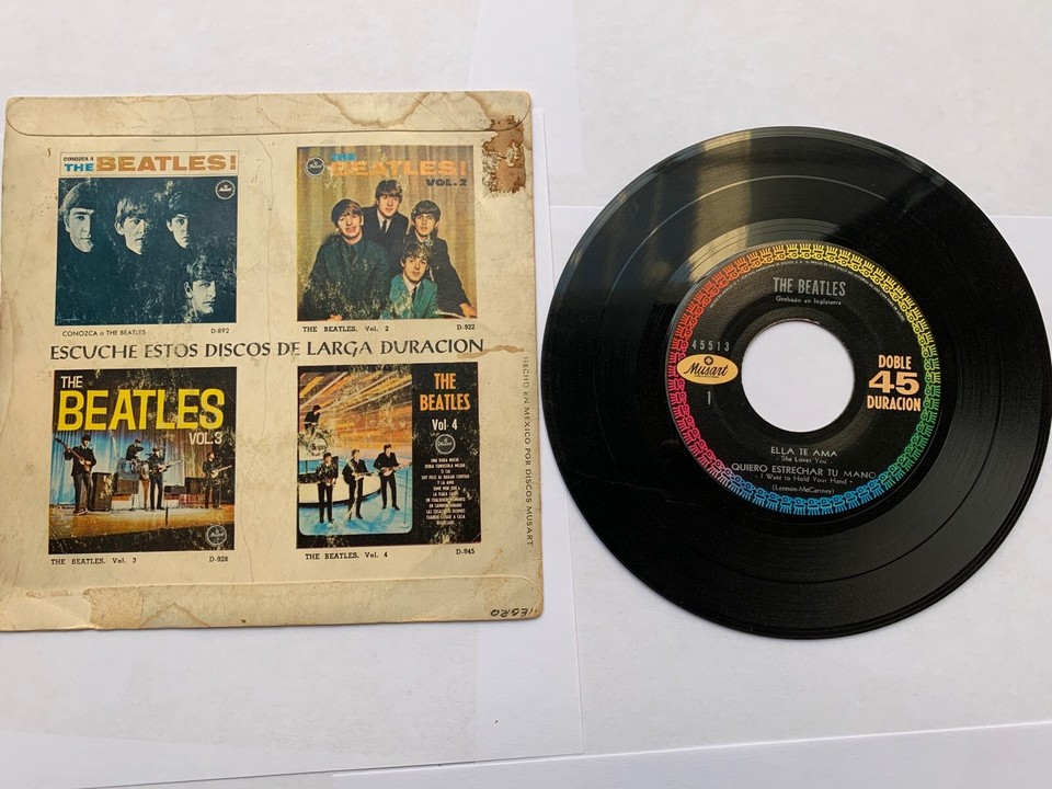THE BEATLES RARE "ELLA TE AMA" EX 45513 RARE MUSART EP MEXICO 7 45 ...