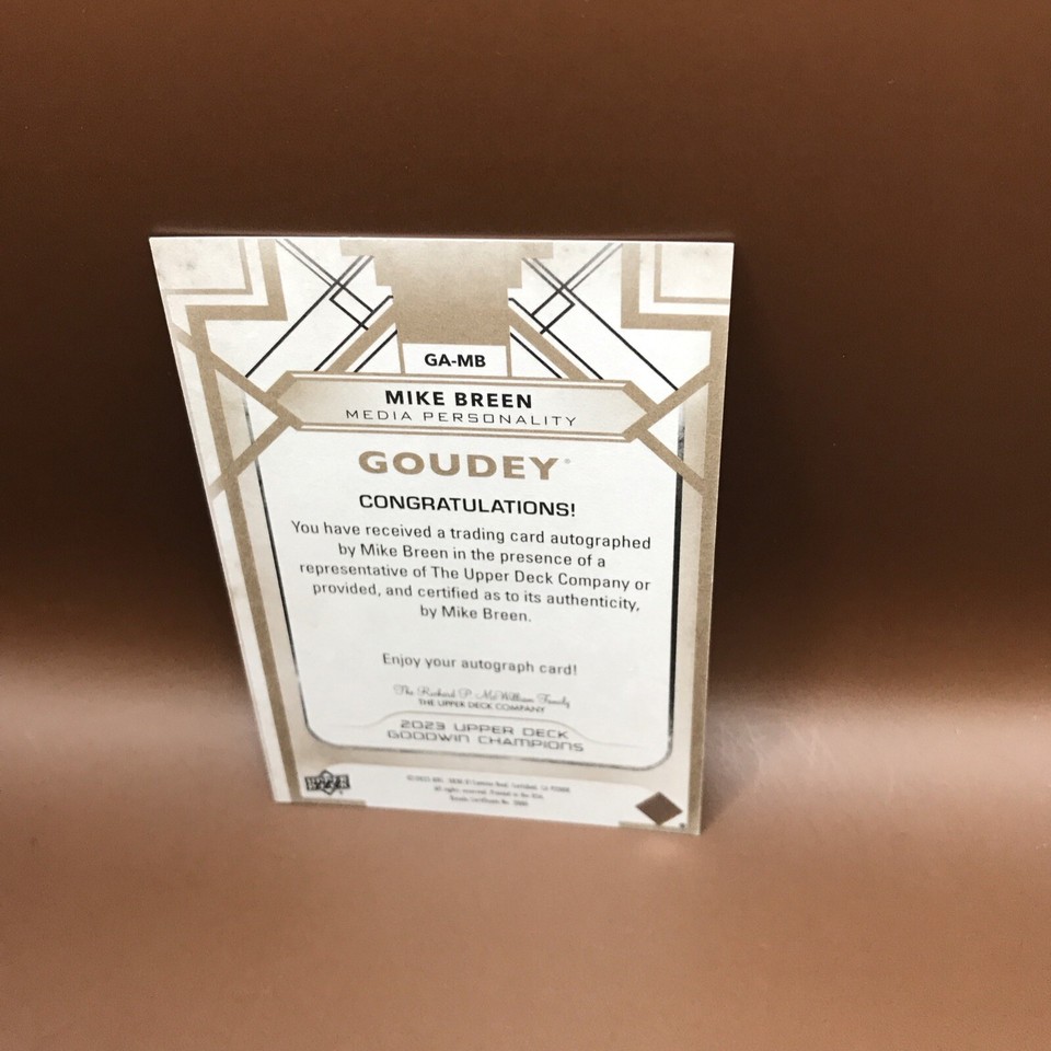 2023 Upper Deck Goodwin Champions Mike Breen Goudey Auto Autograph #GA ...