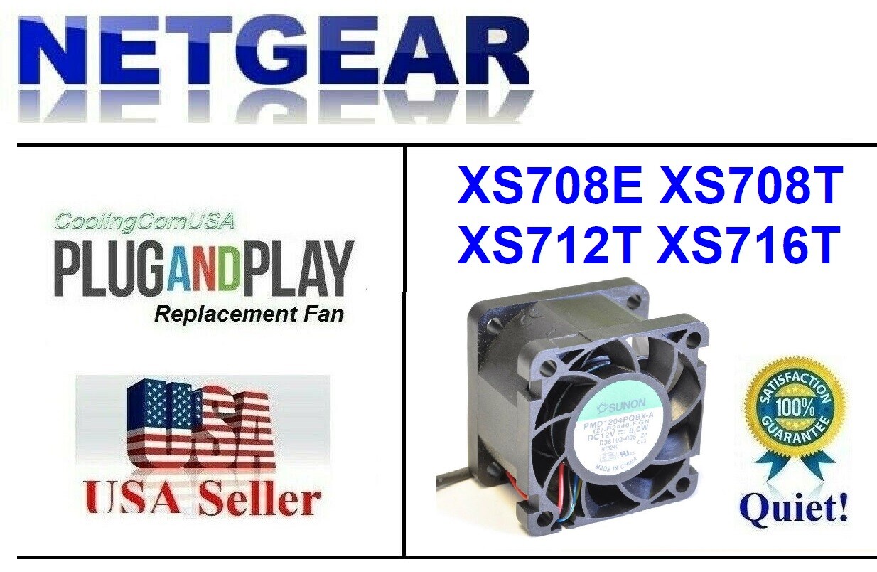 1x **Quiet** Replacement Fan for Netgear ProSafe XS708T XS708E XS712T ...