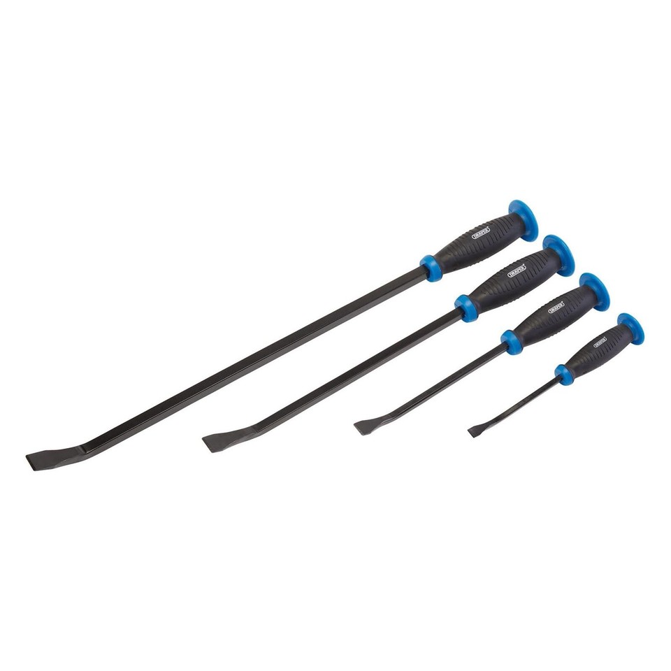 Draper 4pc Pry Bar Set Wrecking Crow Bars Pound Thru Soft Grip Hand ...