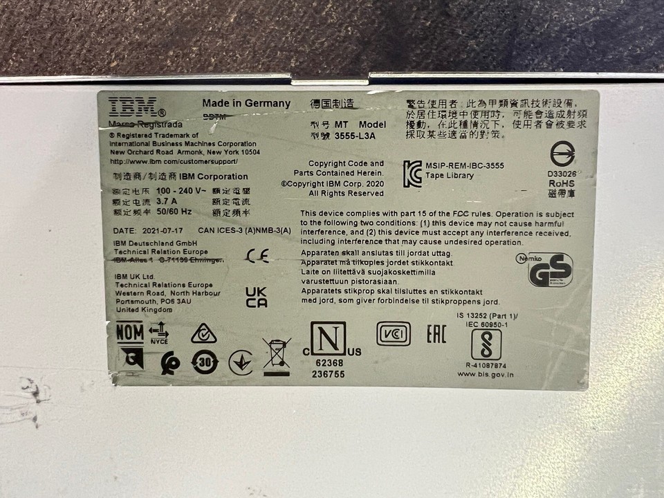 IBM 3555-L3A TS4300 Chassis Only | eBay