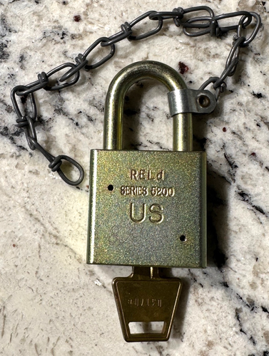 AMERICAN LOCK COMPANY Vintage USA Military Padlock Hardened Series 5200 ...
