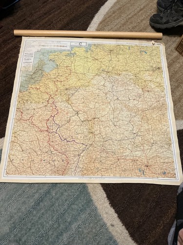 WW2 U.S. AAF Silk Escape Map #43 C&D SidesBelgium/Germany/France ...