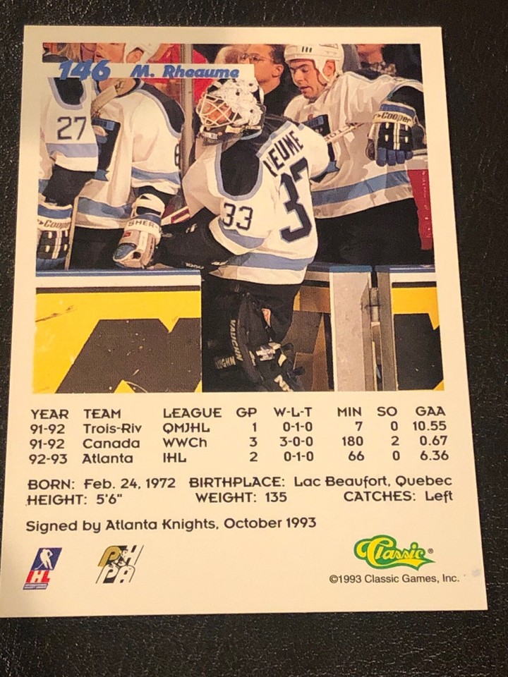 1993 Classic Draft #146 Manon Rheaume rookie card, Sweet Card. | eBay
