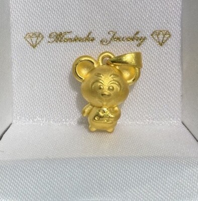 Zodiac 24K Solid Pure Gold Cute 3D Mouse Rat Charm/ Pendant, 1.89 Grams ...