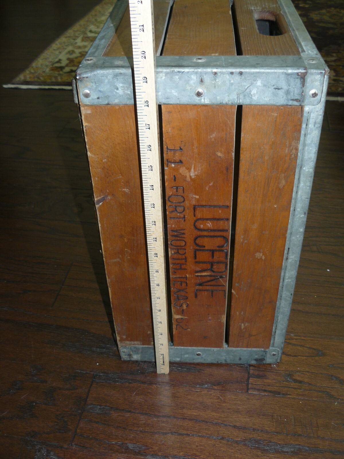 Vintage Lucerne Dairy Milk Crate Wood Metal Banded 11-62 Fort Worth ...