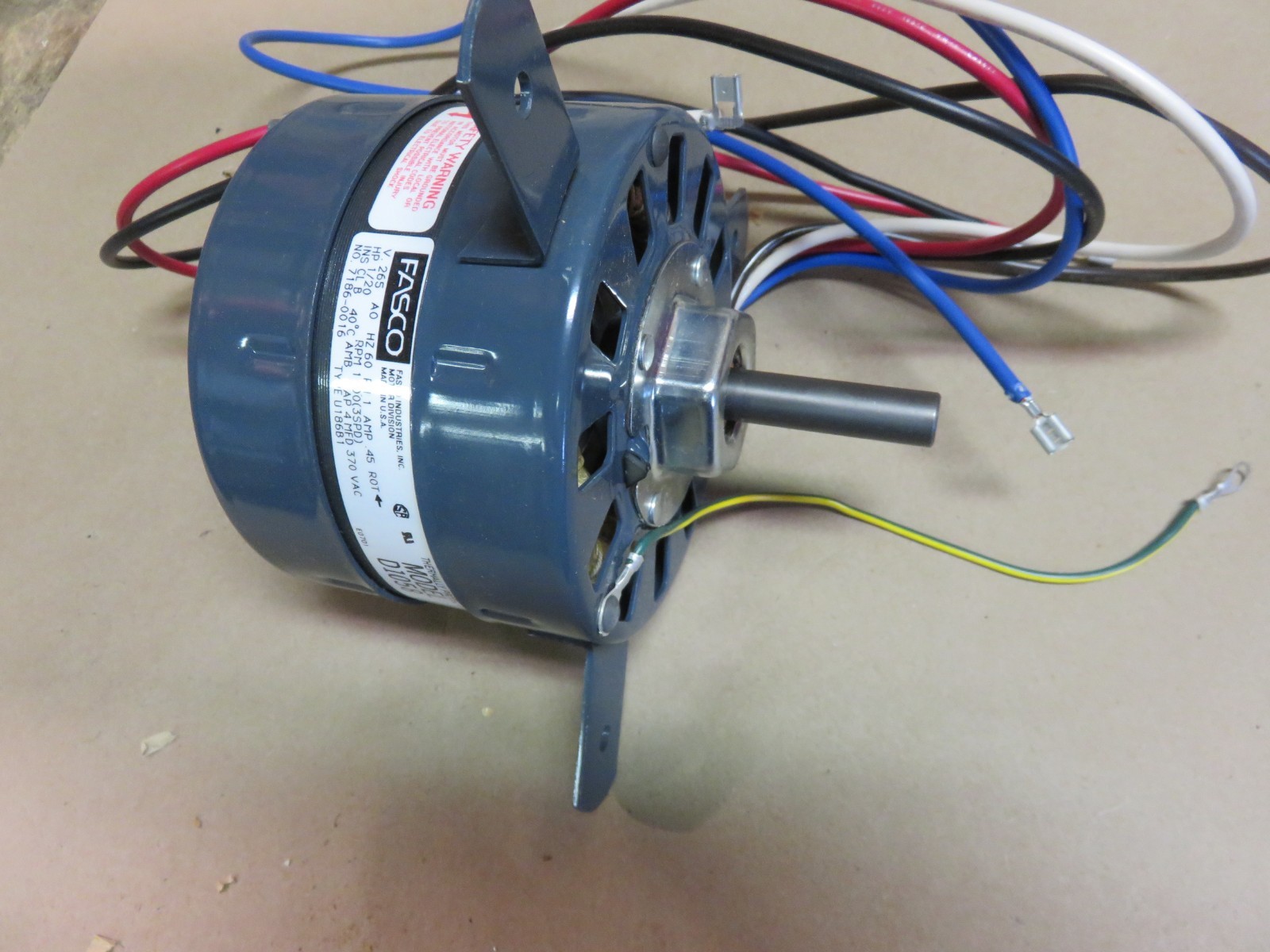 xxFASCO D1058 ELECTRIC MOTOR 1/20 HP 265 VOLT PART# 7186-0016 | eBay