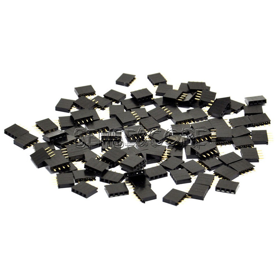 50PCS 1x4 Single Row 4 Pin Pitch PCB Socket Female Header 2.54mm- | eBay