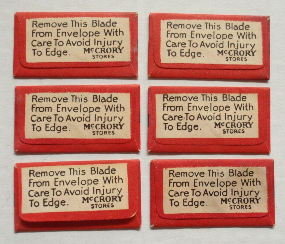 LOT ~ 6 ~ Vintage COMMANDER brand Razor Blades McCrory department ...