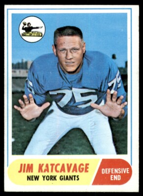 1968 Topps Football Jim Katcavage New York Giants #187 | eBay