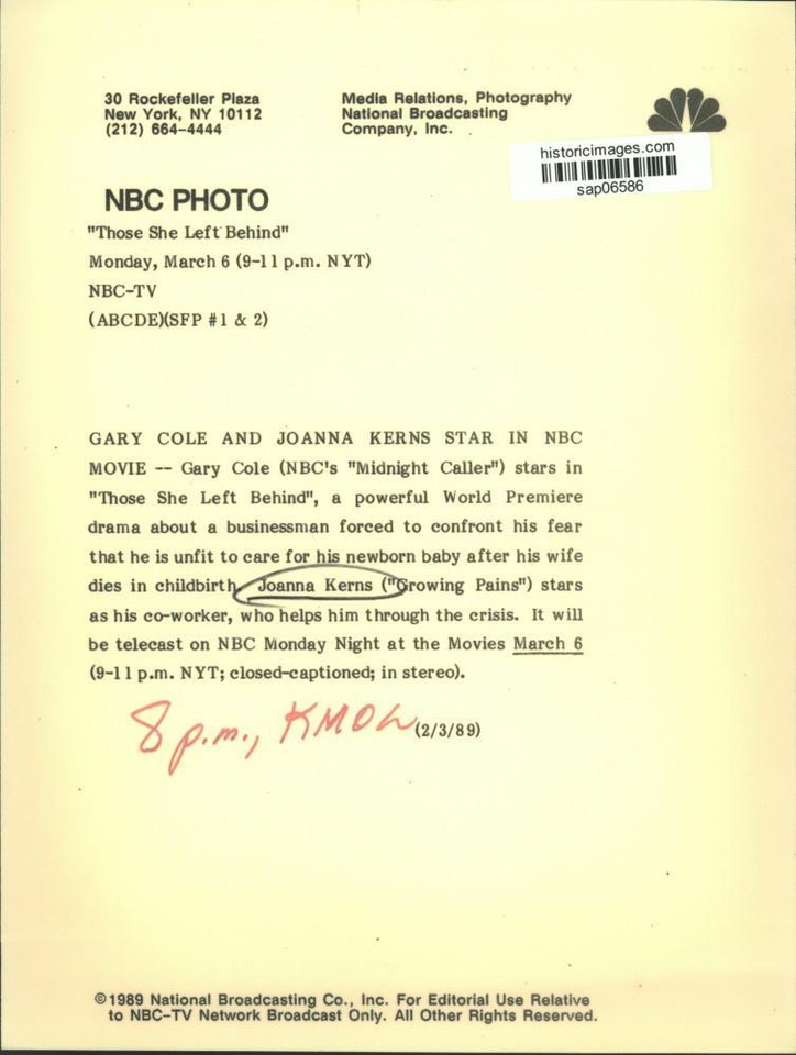 1989 Press Photo Actors Gary Cole and Joanna Kerns in Those She Left ...