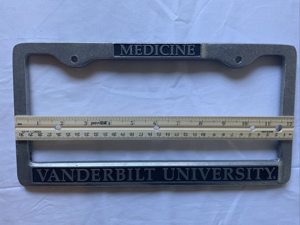 Vanderbilt University Medicine License Plate Steel Cover Silver & Black ...