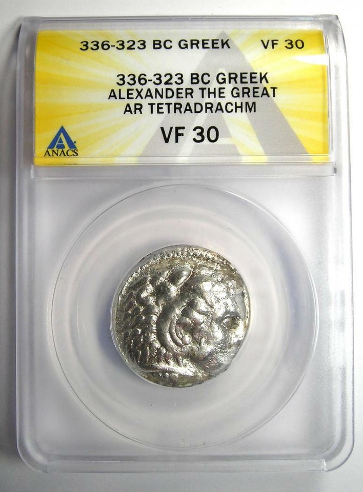 Alexander the Great III AR Tetradrachm Silver Coin 336-323 BC - ANACS ...