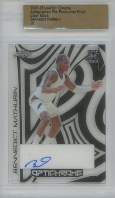 2022 Leaf OptiChrome Proof Bennedict Mathurin Clear Black 1/1 RC Auto ...