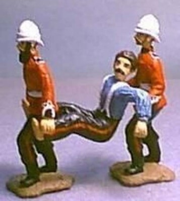 TOY SOLDIERS ZULU WAR BRITISH 24TH FT SOLDIERS CARRYING WOUNDED 3PC ...