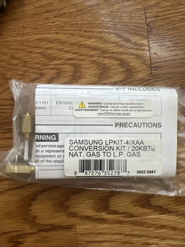 New Factory Certified LPKIT-4/XAA Samsung LP Conversion Kit Gas Dryer ...