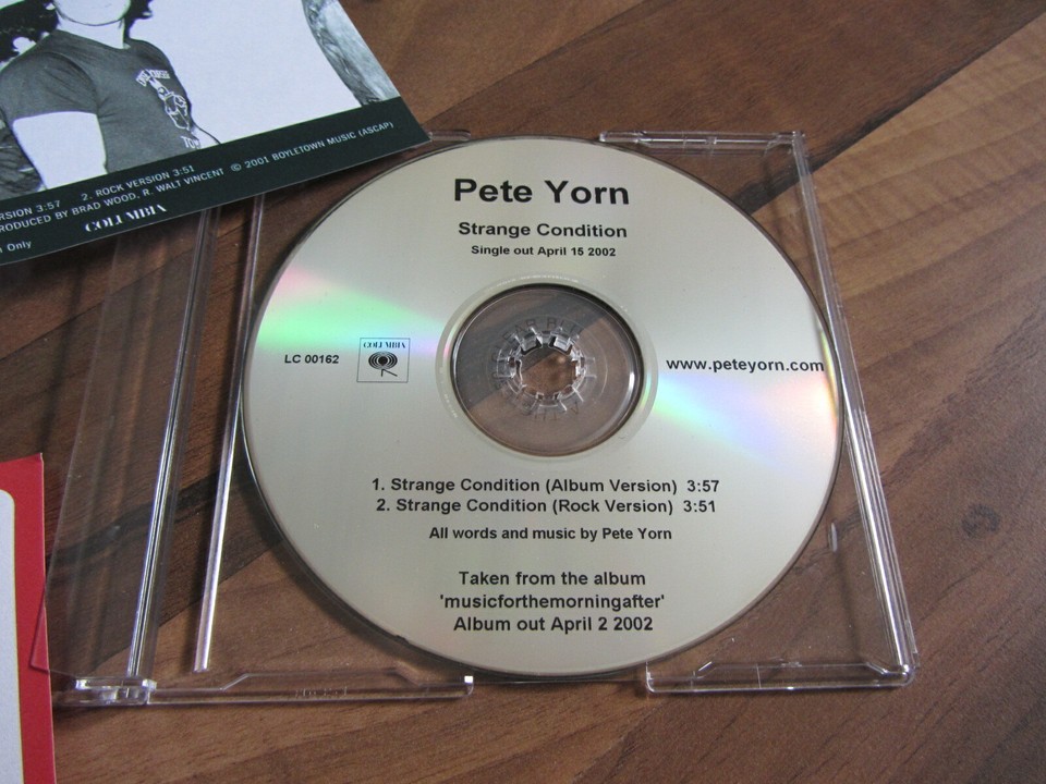 PETE YORN Strange Condition RARE GERMANY promo acetate CD single + info ...