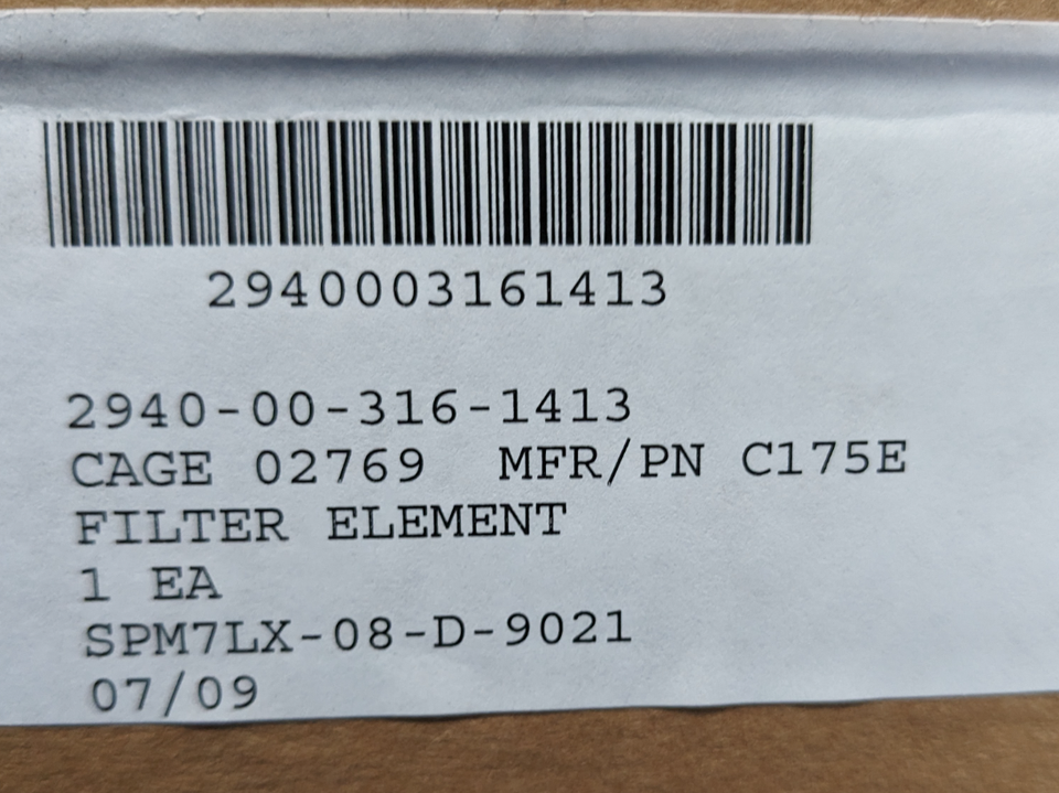 FRAM Oil Filter Fluid Element C175E Cummins Navistar 2940-00-316-1413 ...