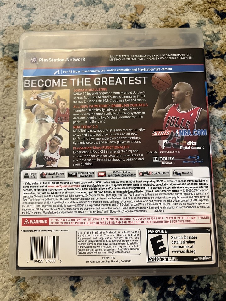 NBA 2K11 Basketball Sony PlayStation 3 PS3 complete Chicago Bulls ...