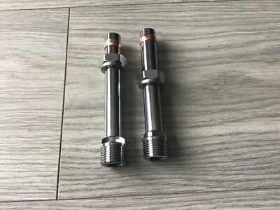 Set of 2 - 100mm Chrome Radiator Extension Tails - 1/2" TRV/radiator ...
