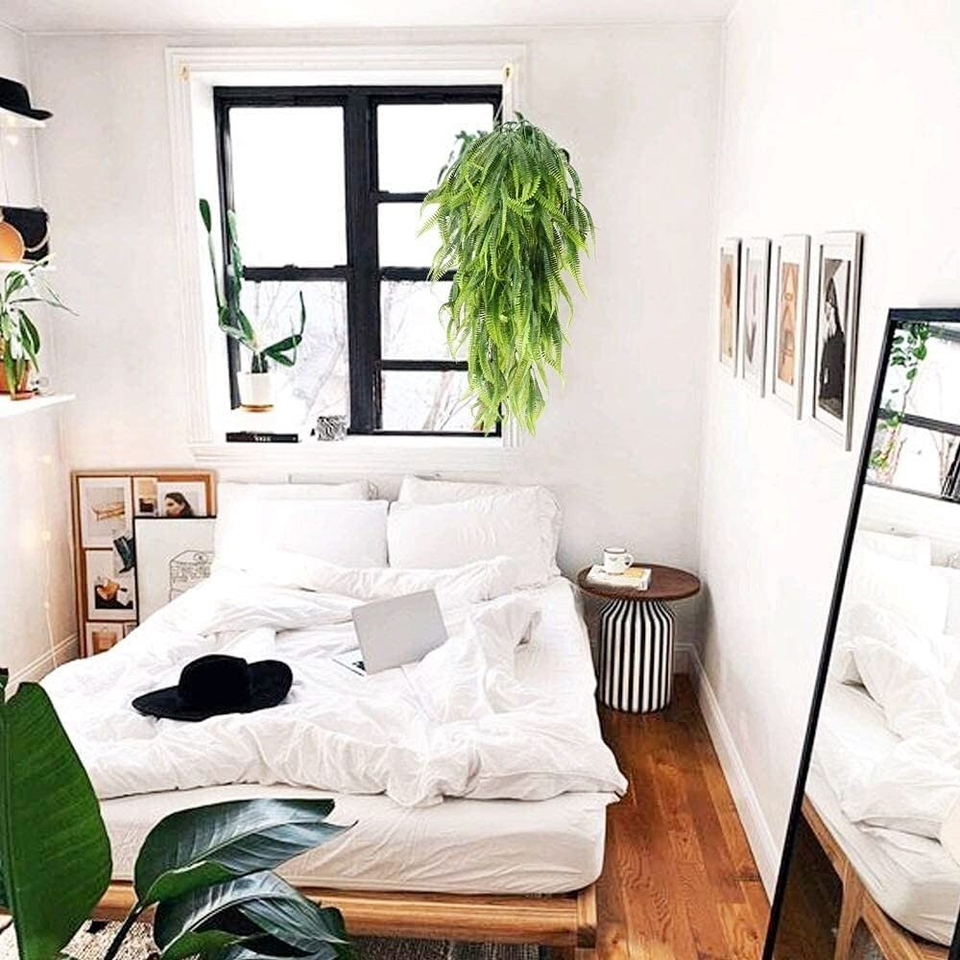 4Pcs Artificial Hanging Plants Fake Fern Trailing Foliage Plastic ...