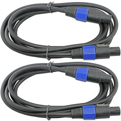 2pack 6ft foot PA DJ speaker to amp amplifier speakon compatible cable ...