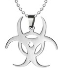 Biohazard Pendant Necklace Stainless Steel 22" Chain Symbol Anarchy ...