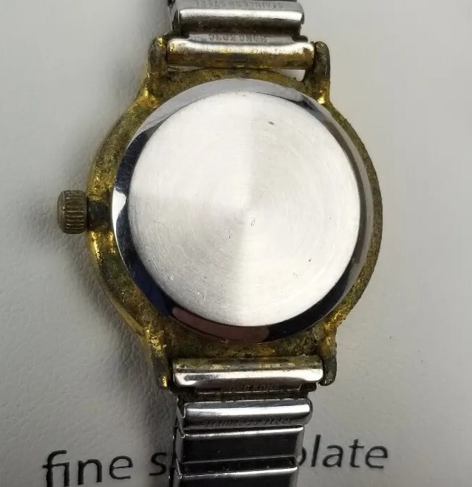 Vtg EDISON QUARTZ Ladies Watch Black Dial With Gold & Silver Tones ...