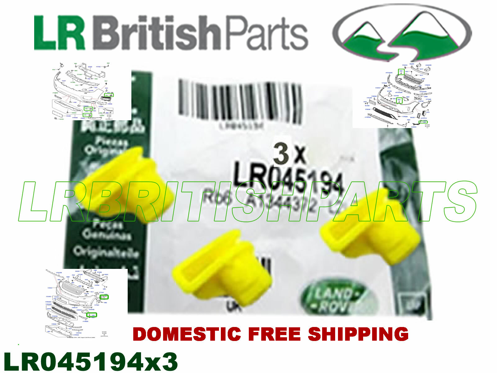 GENUINE LAND ROVER BUMPER NUT SET 3 RANGE SPORT DISCOVERY SPORT VELAR ...
