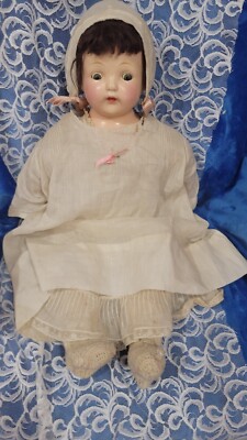 Antique Effanbee Doll Composition and Cloth 22” Sleep Eyes Original Wig ...