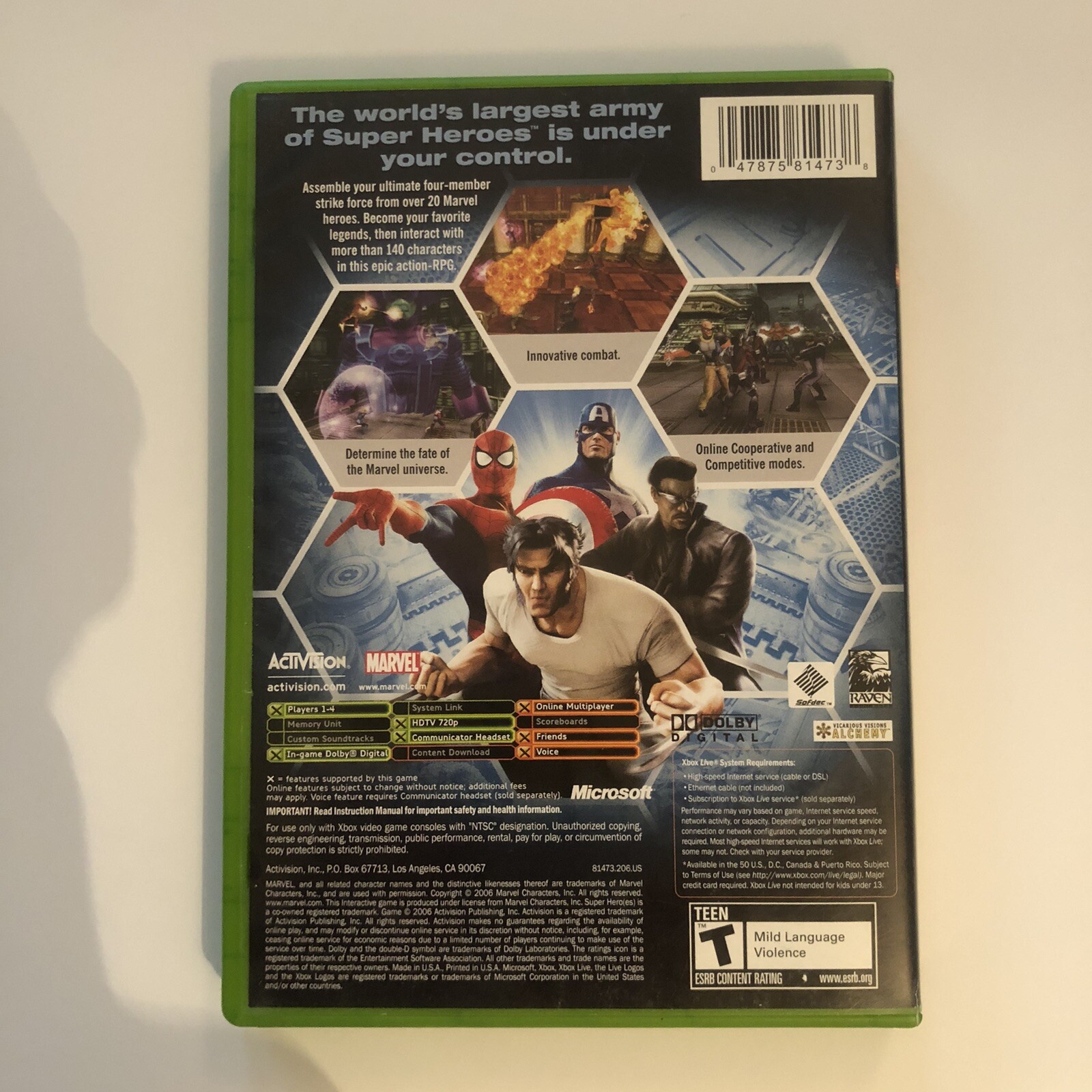 XBOX MARVEL ULTIMATE ALLIANCE GAME AND CASE NO MANUAL | eBay