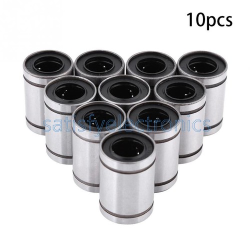 10PCS Hot LM8UU 0.8cm 8mm Linear Motion Ball Bearing Bushing Bush Top ...