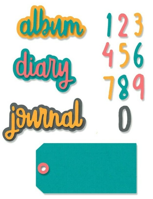 Journal Phrases & Numbers Sizzix Thinlits Die Set 663484 for sale online | eBay