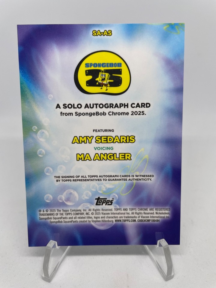 2025 Topps Chrome SpongeBob Square Pants #SA-AS Ma Angler Amy Sedaris ...