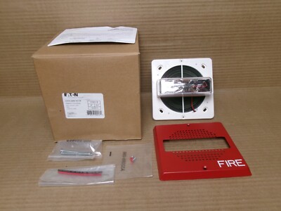 NEW EATON RED WALL MOUNT WHEELOCK CHIME STROBE FIRE ALARM CH70-24MCW-FR ...