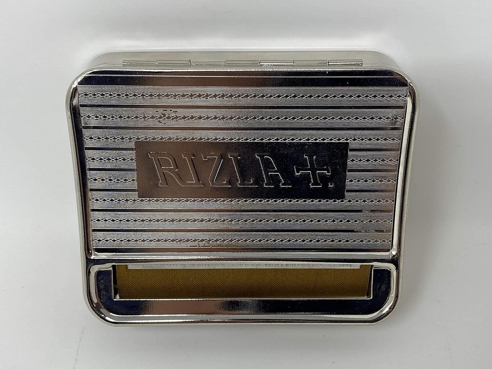 Rizla Metal Automatic Rolling Tin Tobacco Roll Up Case Cigarette ...