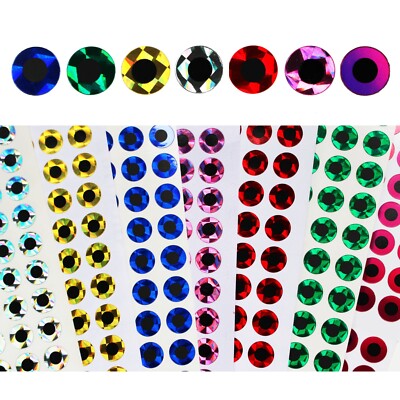 550 pcs 7 Colors 2D Fish Eyes 10mm Sticky Fishing Lure Baits Fly Tying ...