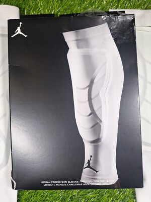 Nike Air Jordan Padded Shin Sleeves White/Black Adult Unisex L/XL NEW ...