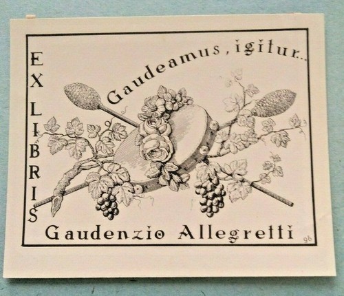ex-libris exlibris Gemma Ballarate Gaudeamus igitur Gaudenzio ...