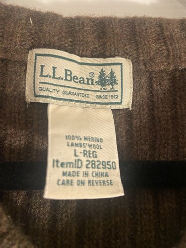 LL Bean V Neck Sweater Vest 100% Lambs Wool Commando Hunting Shooting L ...