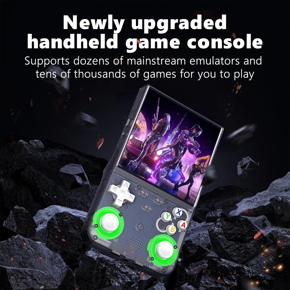 Blue R36S Ultra Handheld Game Console 3.5 Inch IPS Screen 20000+ Video ...