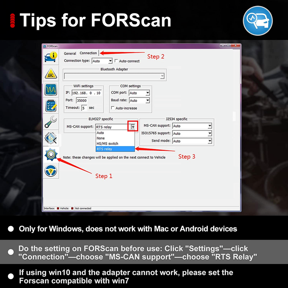 FORScan OBD2 Adapter USB ELM327 Scanner Compatible with Ford F150 F250 ...