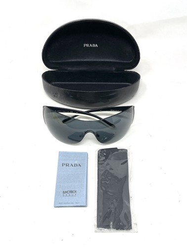 Prada SPR 54G 761-1A1 Shield Rimless Sunglasses w/ Case | eBay