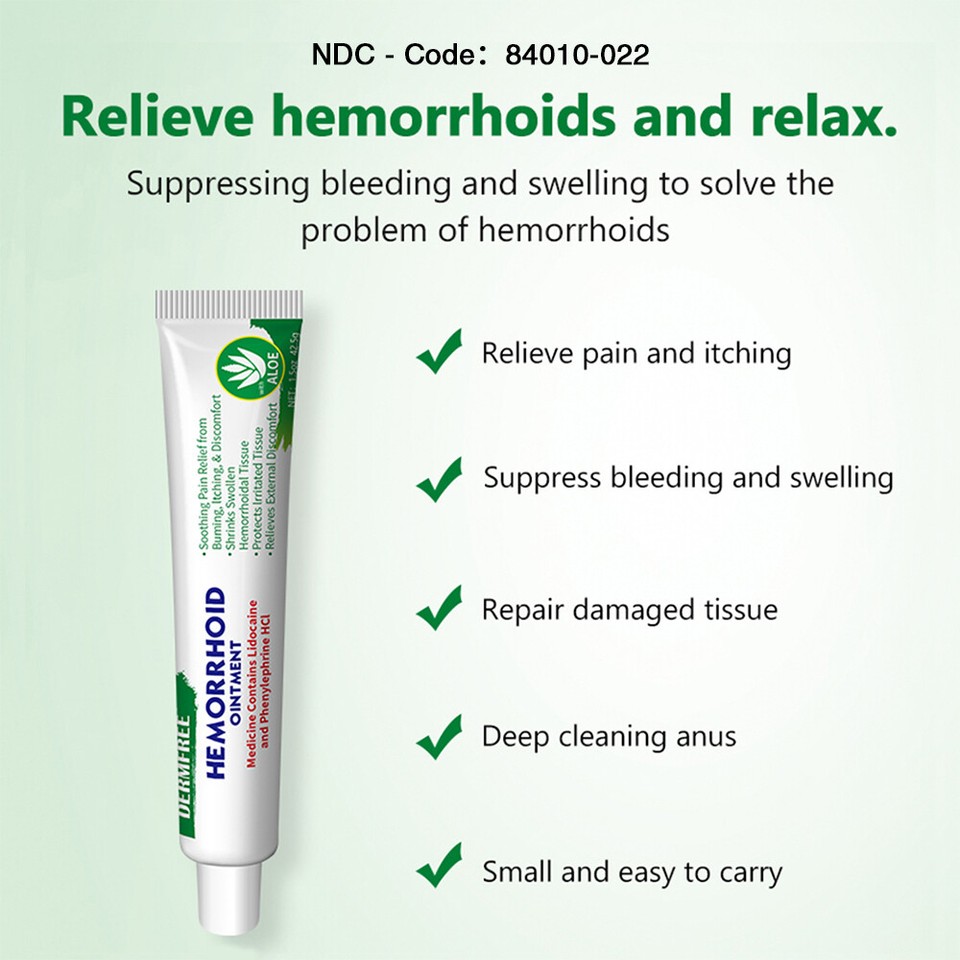 DERMFREE Hemorrhoids Ointment Cream Pain Relief for Haemorrhoids Piles ...