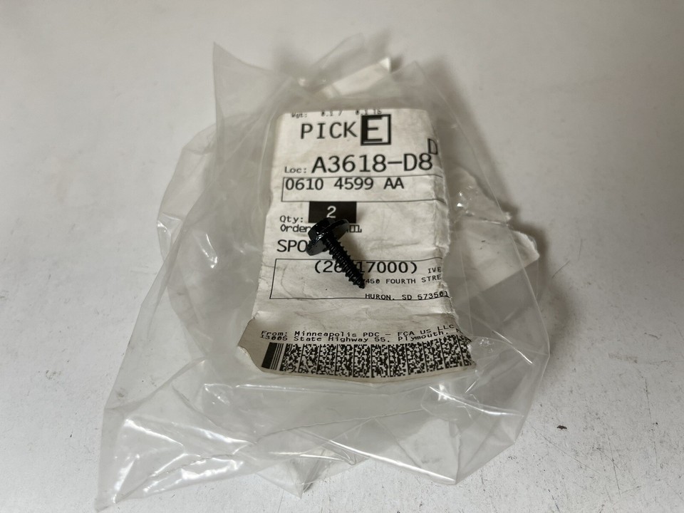 Genuine OEM Mopar 6104599AA Door Armrest Screw Hex Head Tapping Screw ...