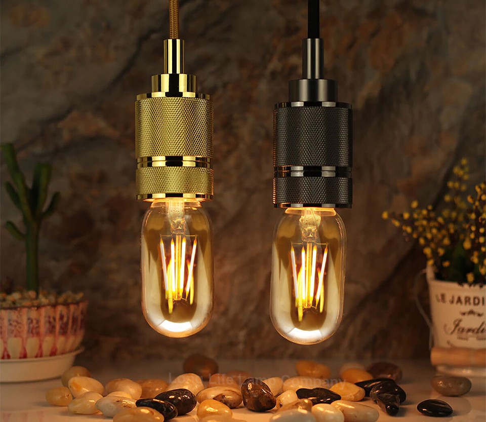 Retro Vintage LED 4w Edison Style Filament Tube Bulb Smoked Gold Glass ...