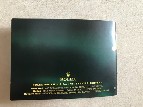 Authentic ROLEX Factory service Watch Manuals & Guides Booklet - USA | eBay