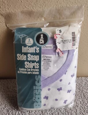 NEW Vtg JC Penney Baby Side Snap Shirts S/Ch Tee 100% Cotton 3 Pk ...