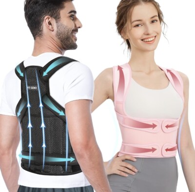 NEW Fit Geno Back Brace Posture Corrector for Women/Men Shoulder ...