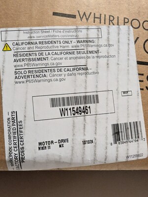 OEM Whirlpool Dryer Drive Motor W11549461 NIB | eBay